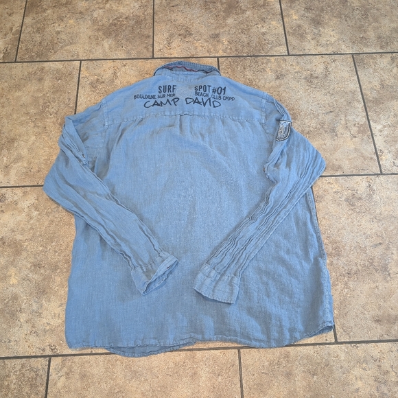 camp david | Shirts | Camp David Distressed Surf Denim Button Down Mens ...